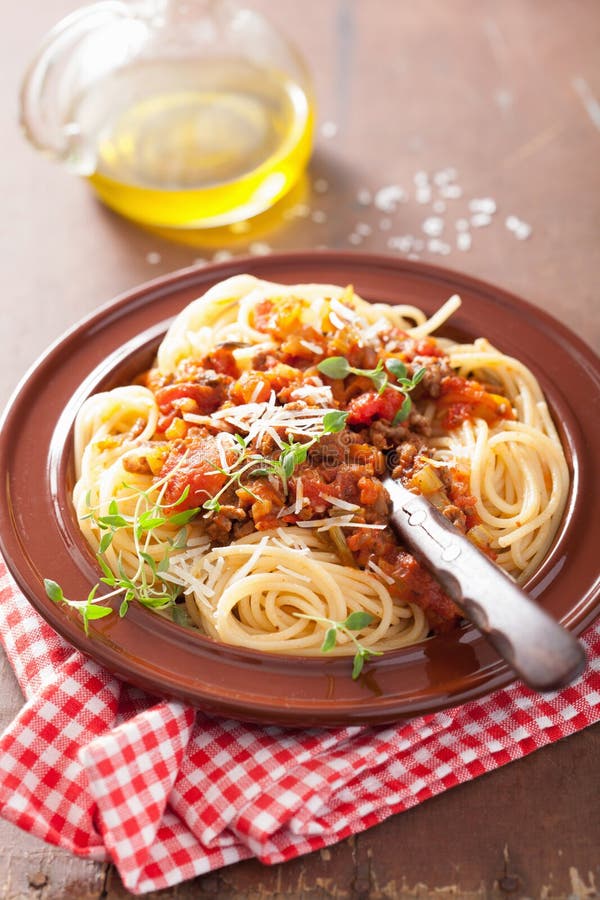 Spaghetti Italiani Bolognese Della Pasta Immagine Stock - Immagine di ...