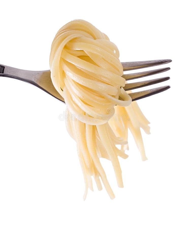 Spaghetti knot on fork stock photo. Image of steel, tasty - 2350816