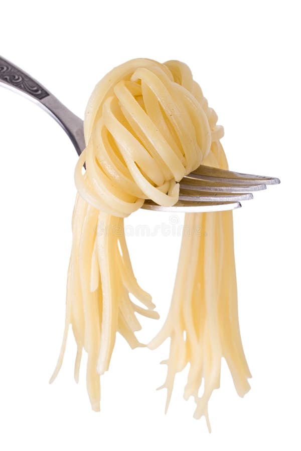 Spaghetti knot on fork stock photo. Image of steel, knot - 2350820