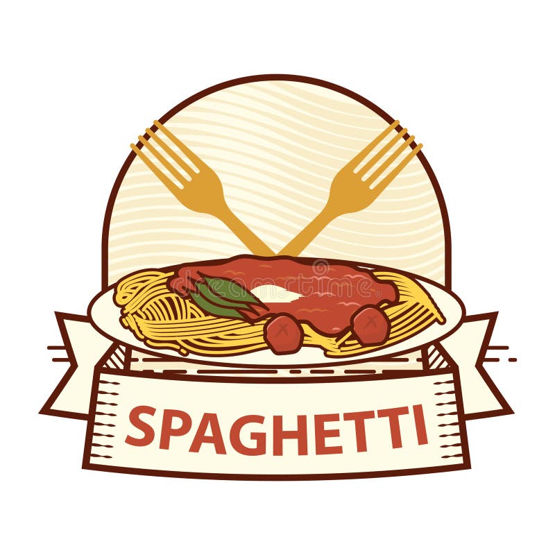 Spaghetti Label. Vector Illustration Decorative Design Stock Vector ...