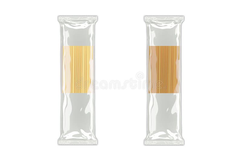 Spaghetti Made from White and Whole Grain Flour Packaging. Mockup ...