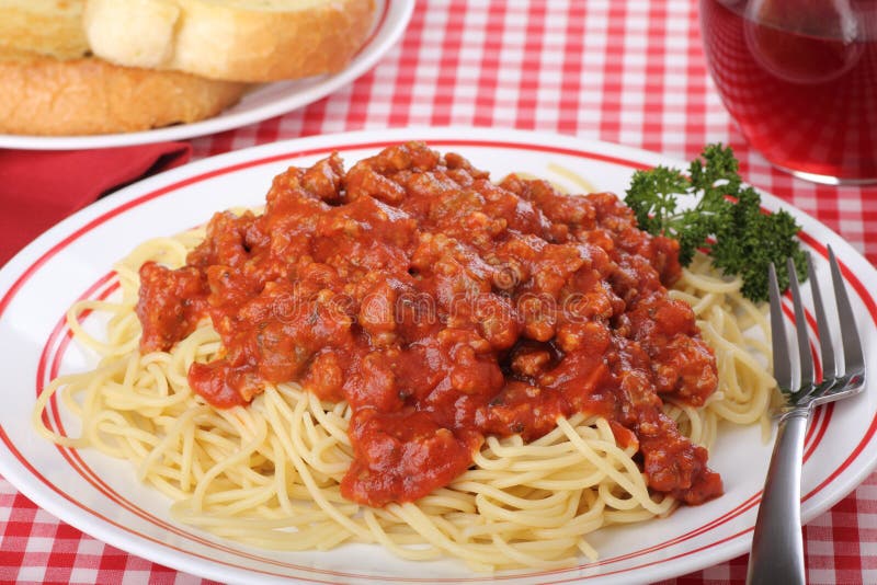 Spaghetti Dinner stock image. Image of fork, sauce, meat - 29933847