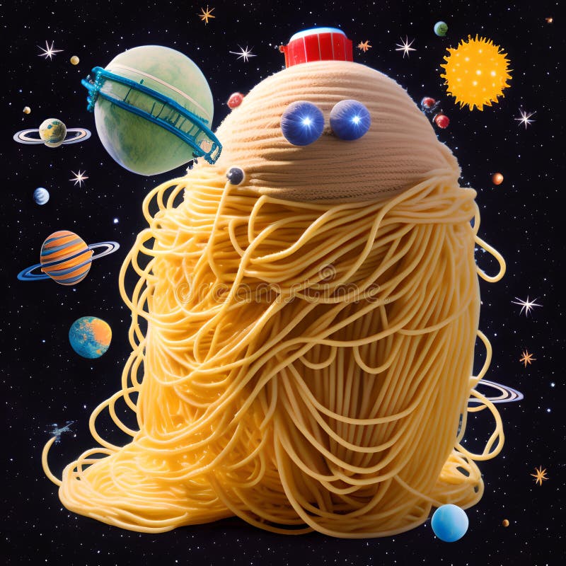 Spaghetti Monster Attacks, Generative AI Illustration Stock ...