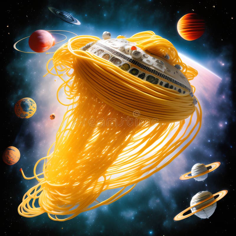 Spaghetti Monster Attacks, Generative AI Illustration Stock ...