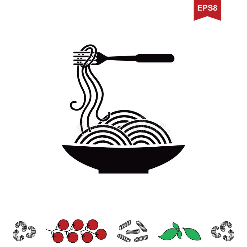 Spaghetti or Noodle Icon stock vector. Illustration of simple - 93743148