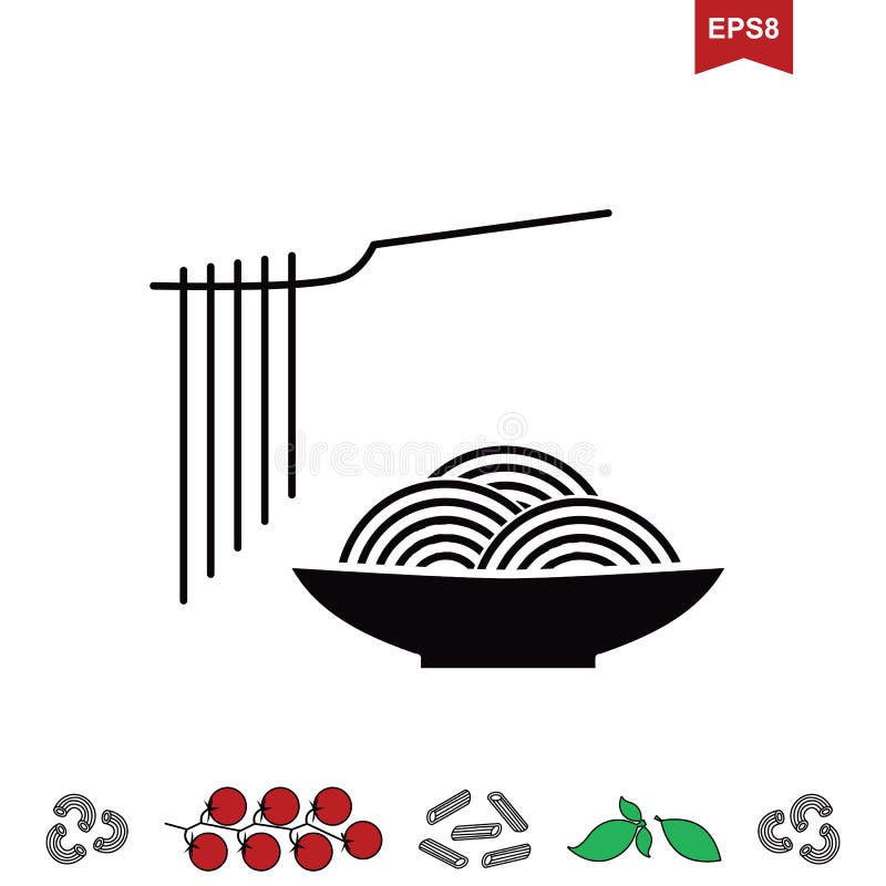 Spaghetti or Noodle Icon stock vector. Illustration of macaroni - 93743157