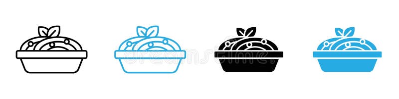 Spaghetti Pasta Icon Vector Set Collection for Web Stock Vector ...