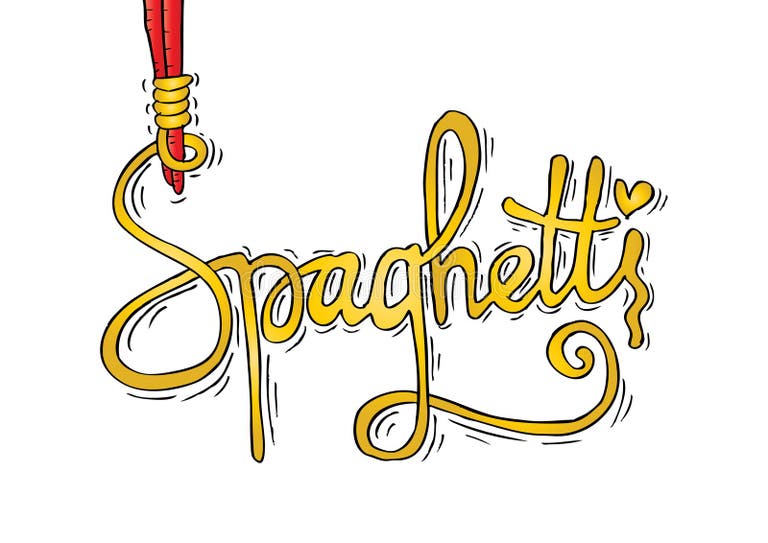 Spaghetti with Pasta Letters Stock Vector - Illustration of noodles ...