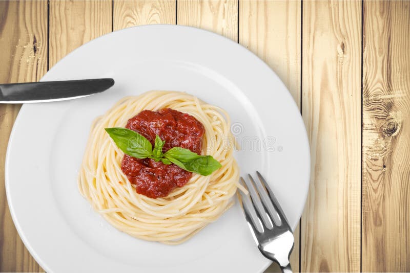 Spaghetti stock photo. Image of decorated, tomato, kitchen - 119382526