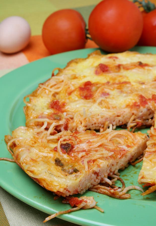 Spaghetti pizza stock photo. Image of cuisine, summer - 14671074