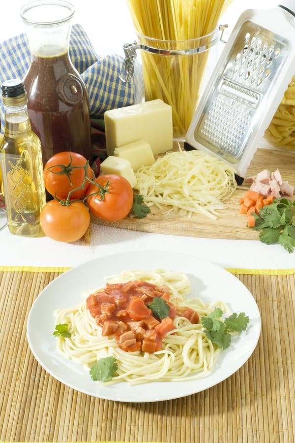 Spaghetti in a plate stock image. Image of italy, meet - 8129957