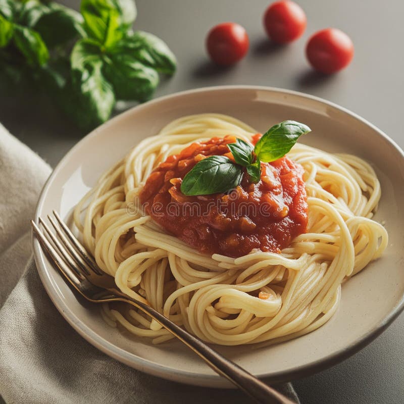 Spaghetti Pomodoro Pasta Food, AI Generated Stock Illustration ...