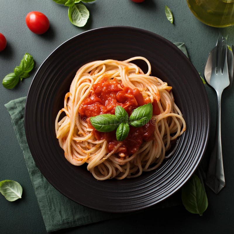 Spaghetti Pomodoro Pasta Food, AI Generated Stock Illustration ...
