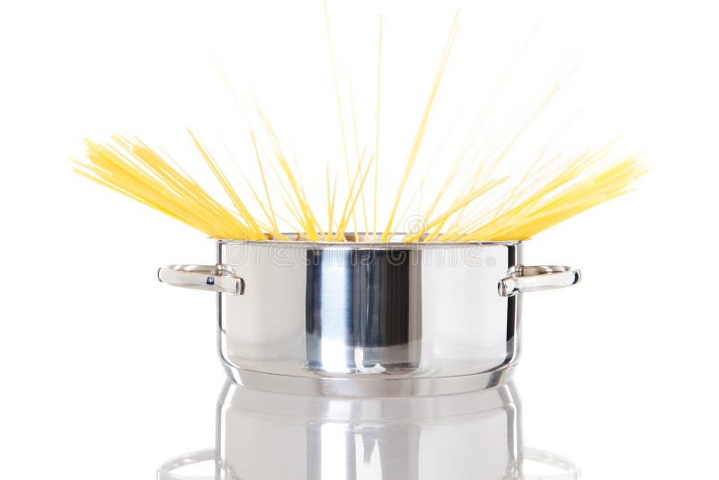 Spaghetti in pot stock photo. Image of silver, cookware - 19950162