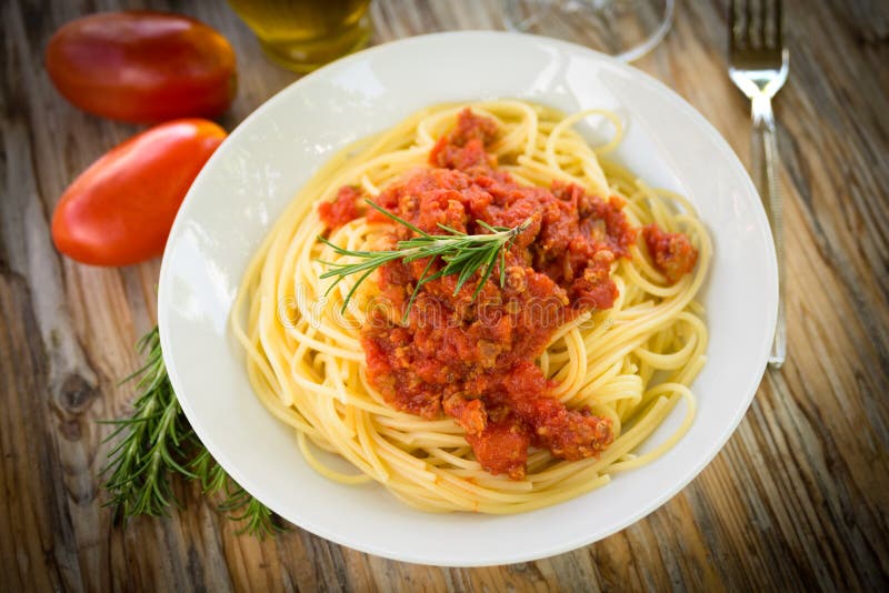 Spaghetti with ragout stock image. Image of chef, eating - 54348297