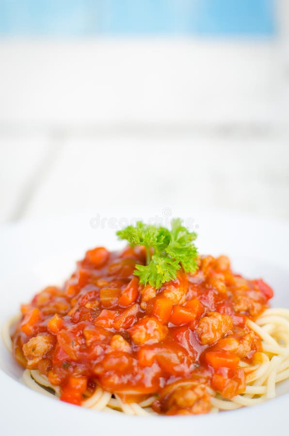 Spaghetti red sauce stock photo. Image of ketchup, dinner - 87692972