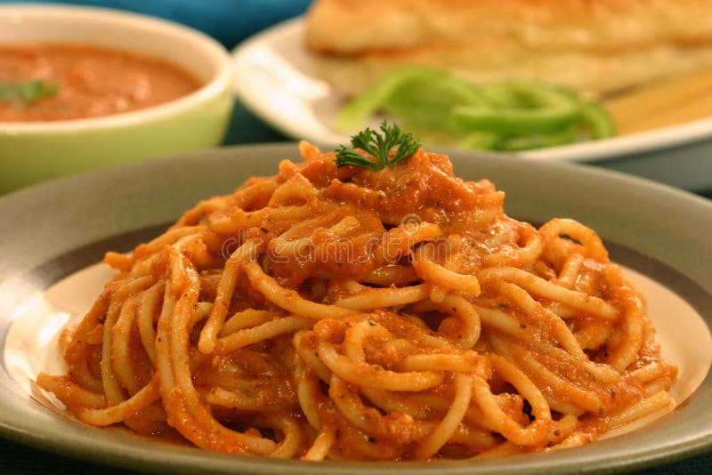 Spaghetti in Red Sauce stock image. Image of asian, spaghetti - 38506507