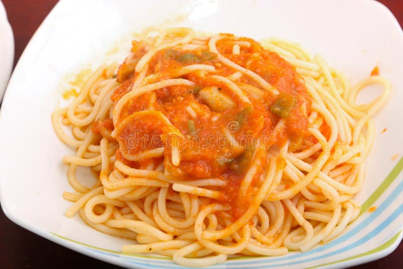 Spaghetti with sauce stock image. Image of dish, healthy - 106566087