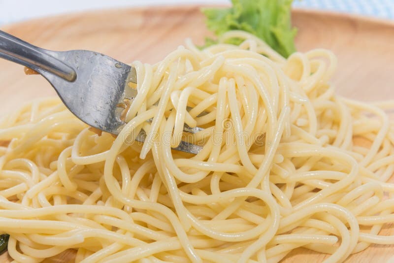 Spaghetti without Sauce with Fork Stock Image - Image of flavor, cold ...