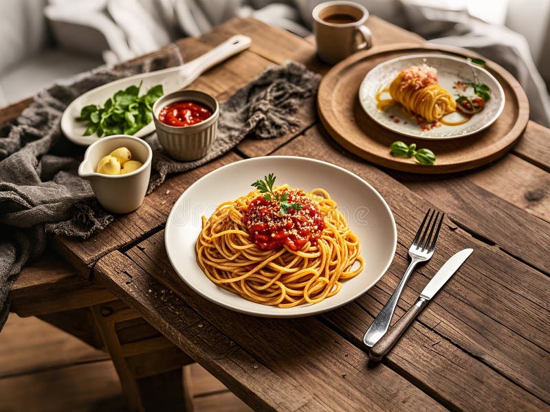 Spaghetti with sauce stock image. Image of cuisine, spaghetti - 346745429