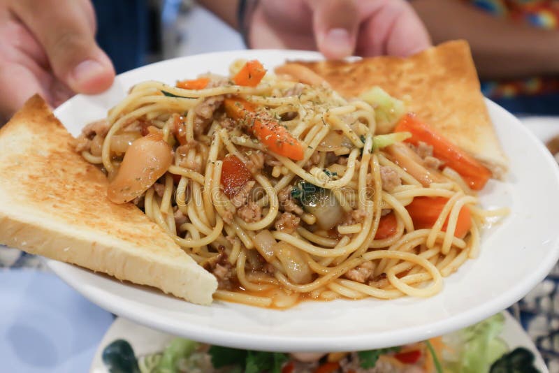 Spaghetti or Sausage Spaghetti, Pasta or Sausage Pasta Stock Image ...