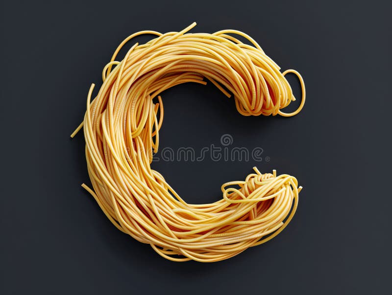 Spaghetti in Shape of C Letter. Spaghetti for Cooking Stock ...