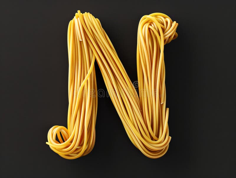 Spaghetti in Shape of N Letter. Spaghetti for Cooking Stock ...
