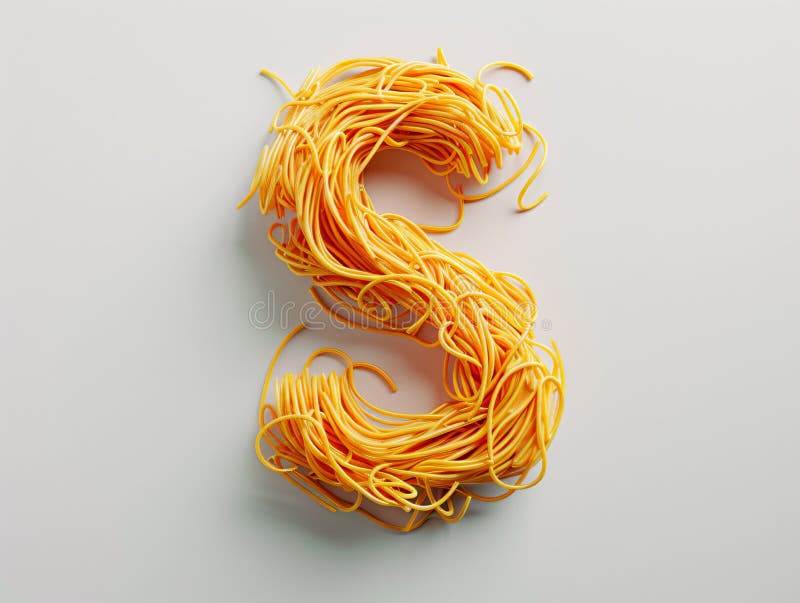 Spaghetti in Shape of S Letter. Spaghetti for Cooking Stock ...