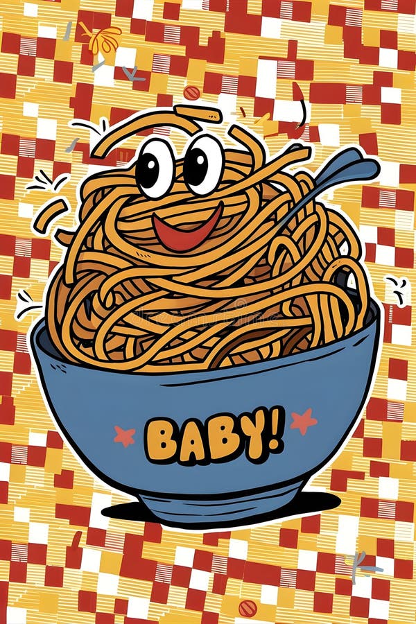 Spaghetti Smiles - Fun Food Character Stock Illustration - Illustration ...
