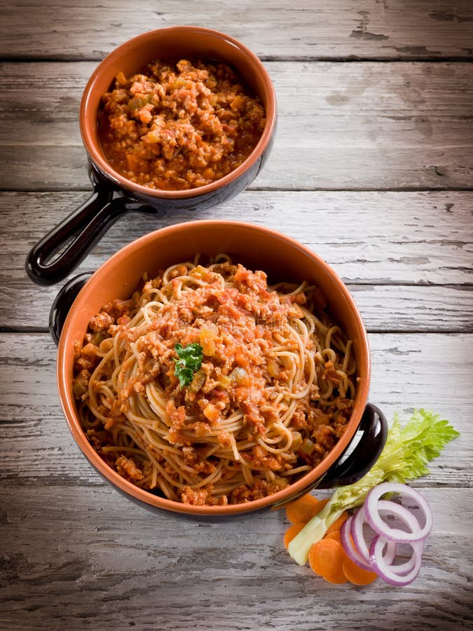 Spaghetti with soy ragout stock photo. Image of cuisine - 22901810