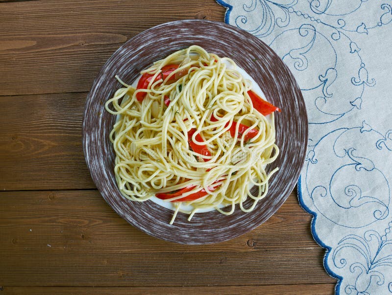Spaghetti with Spanish Flavours Stock Image - Image of spain, menu ...