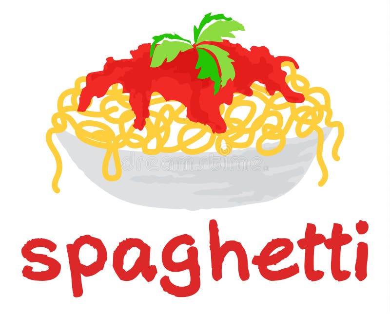 Spaghetti sticker stock vector. Illustration of eating - 96032750