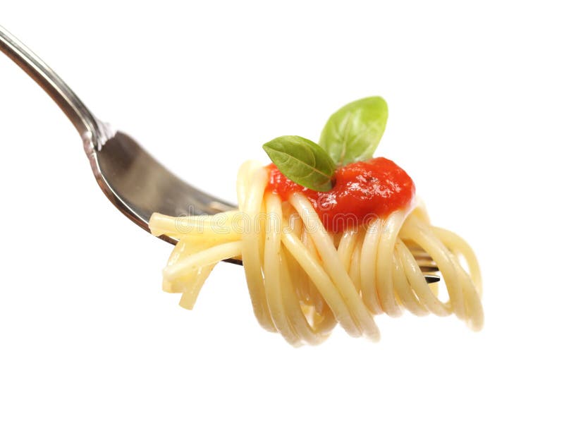 Spaghetti su una forchetta fotografia stock. Immagine di italiano ...