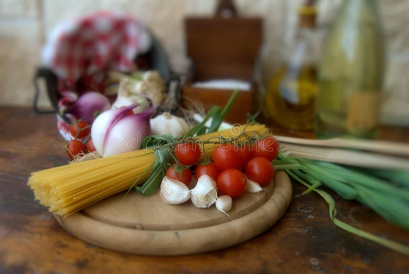 Spaghetti on the table stock photo. Image of cooking - 16013394