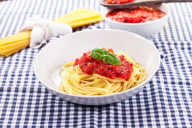 Spaghetti with Tomato Sauce Stock Image - Image of italian, vegetarian ...