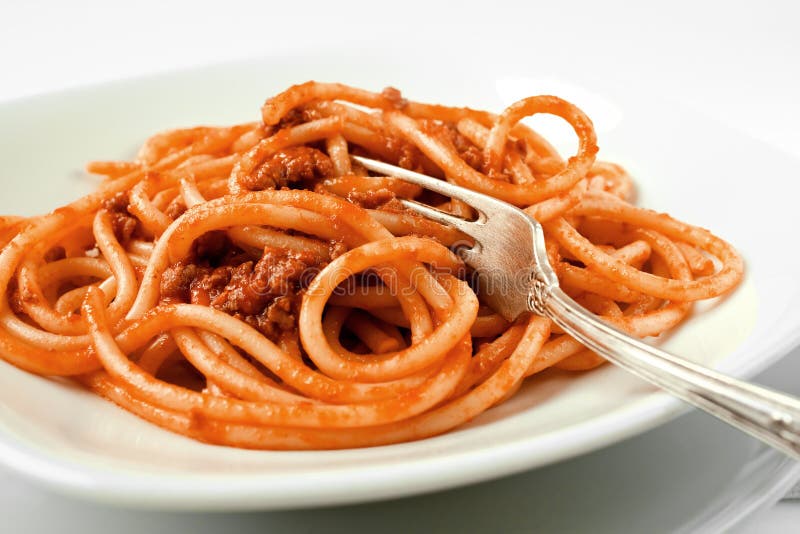 Spaghetti with Tomato Sauce Stock Image - Image of italian, tomato: 8741375