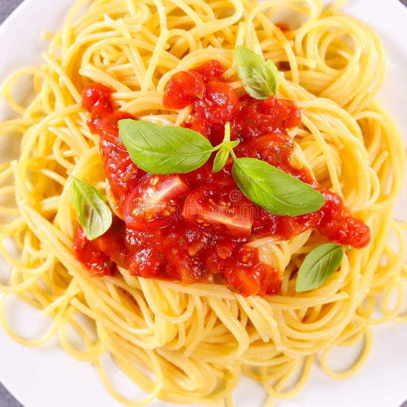Spaghetti with Tomato Sauce Stock Image - Image of food, spaghetti ...