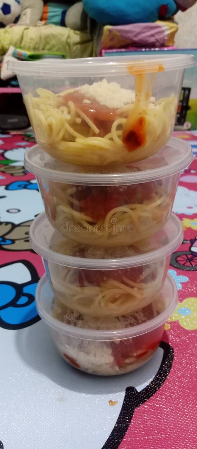 Spaghetti Tower Simple and Yummy for Our Lunch Editorial Image - Image ...