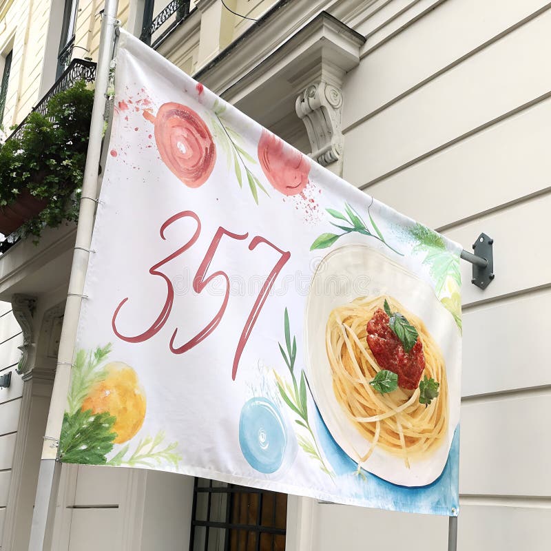 Spaghetti Watercolor Banner Stock Illustration - Illustration of ...