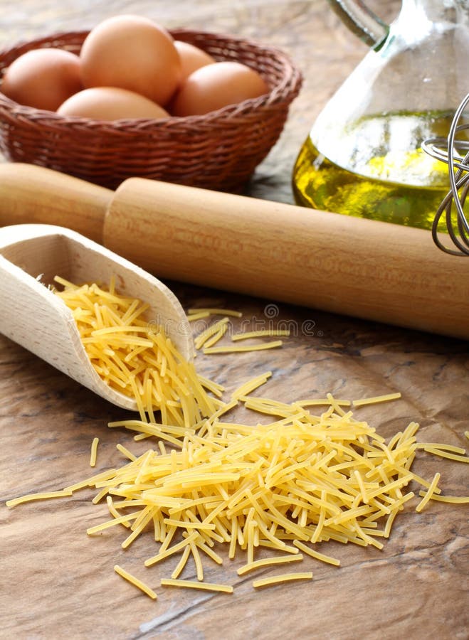 Spaghettini - Italian Raw Pasta Stock Photo - Image of healthy, closeup ...