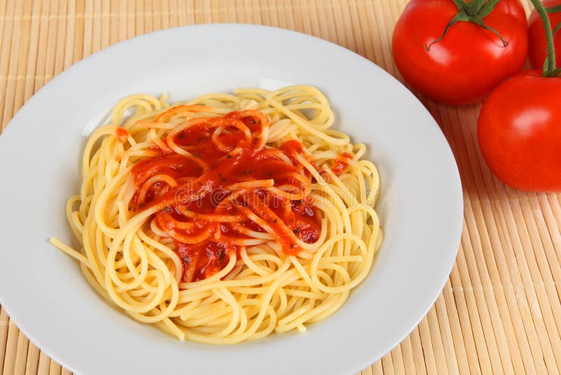 Spahgetti stock image. Image of pasta, dinner, tomatoes - 74130615