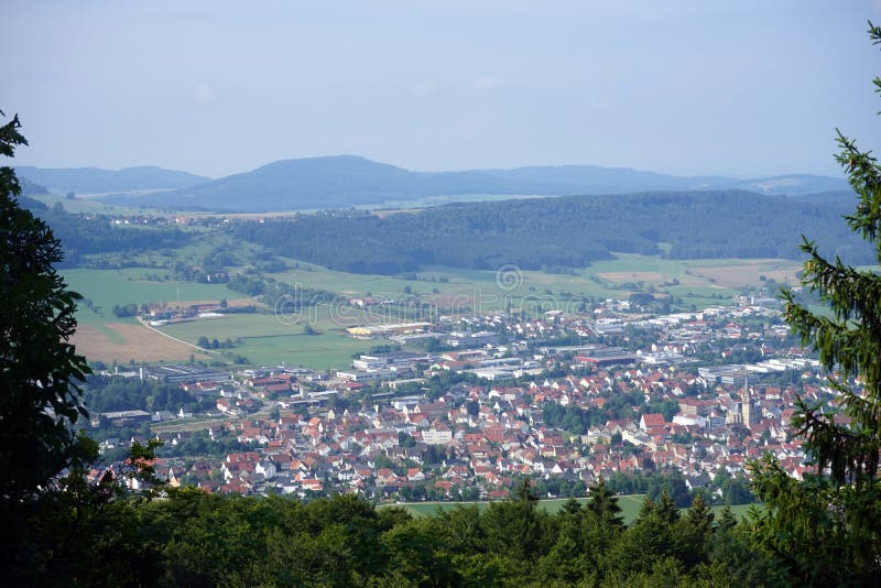 Spaichingen stock image. Image of building, tree, hill - 65013059