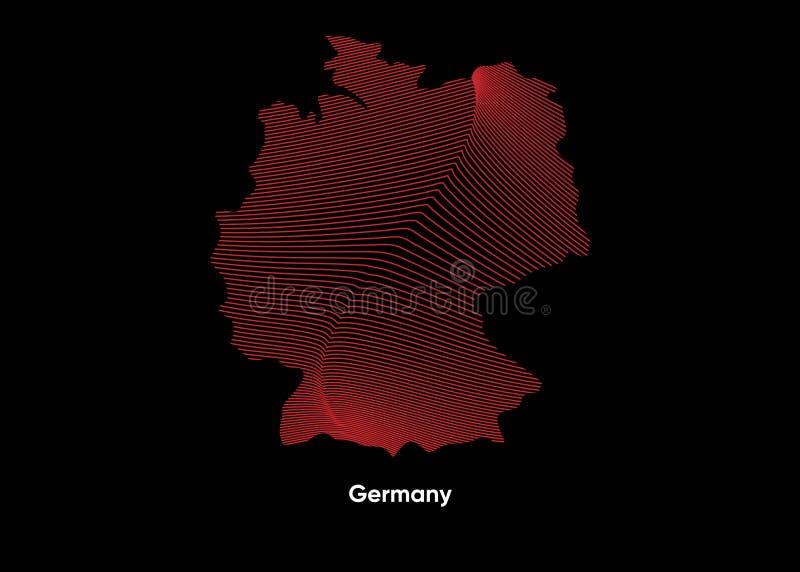Twist Lines Map of Germany. Germany Political Map Stock Vector ...