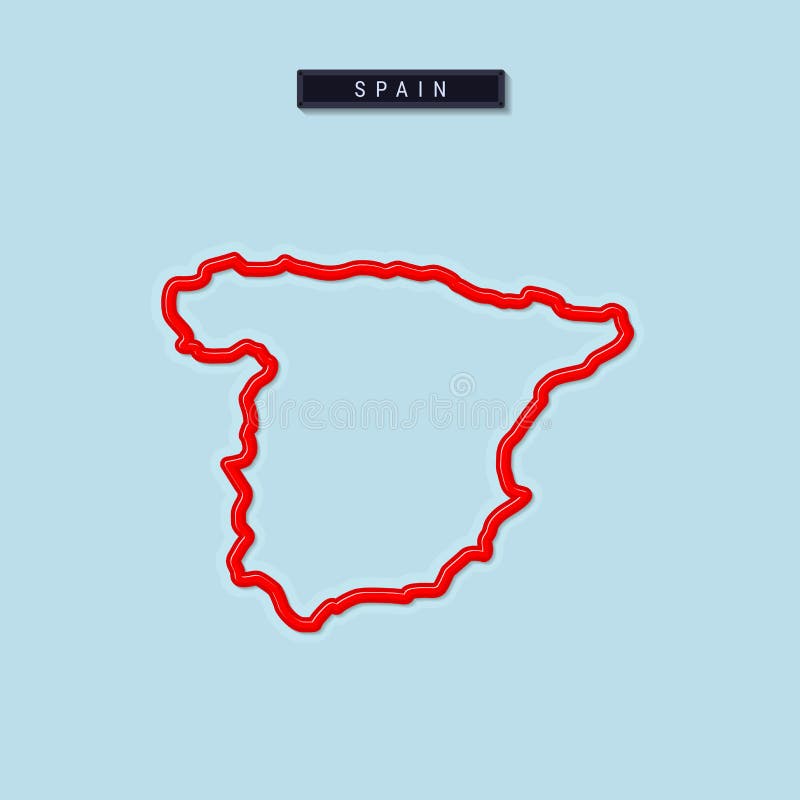 Spain Bold Outline Map. Vector Illustration Stock Vector - Illustration ...