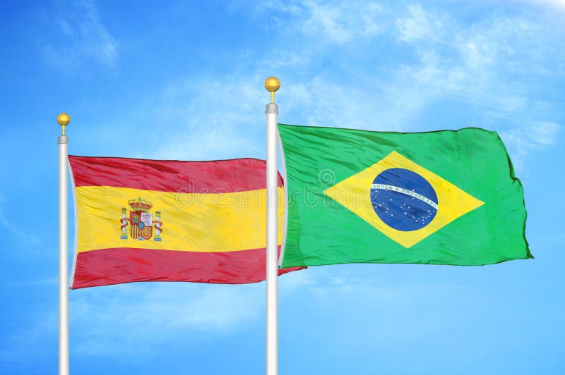 Spain Vs Brazil Soccer Match, National Colors, National Flags, Soccer ...
