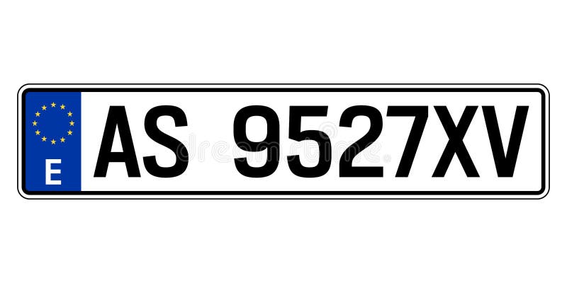 Spain Car Plate. Vehicle Registration Number Stock Vector ...