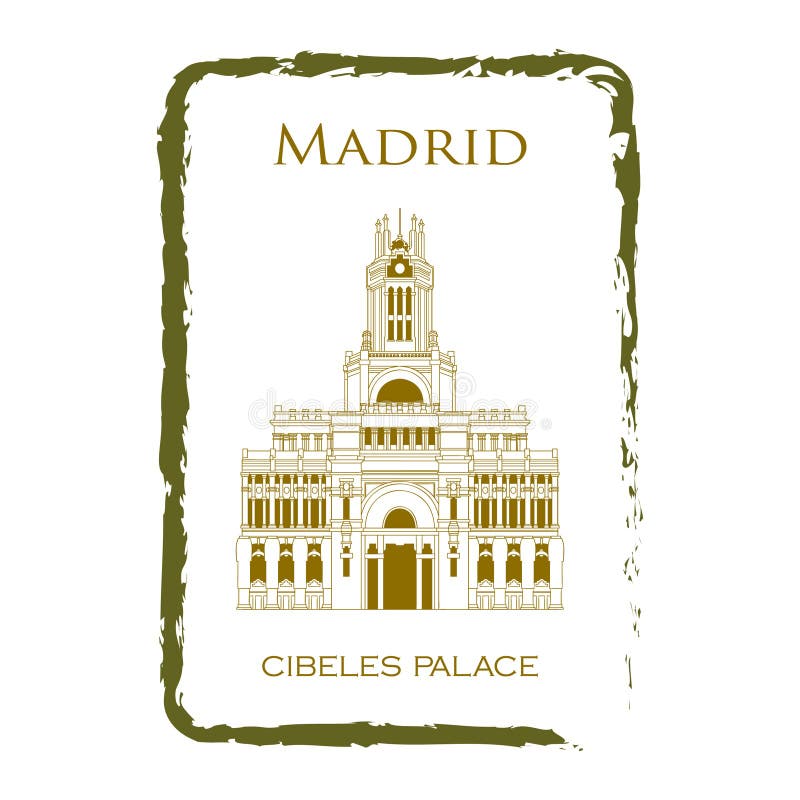 Cibeles Palace (Palacio De Cibeles), Madrid, Spain Stock Vector ...