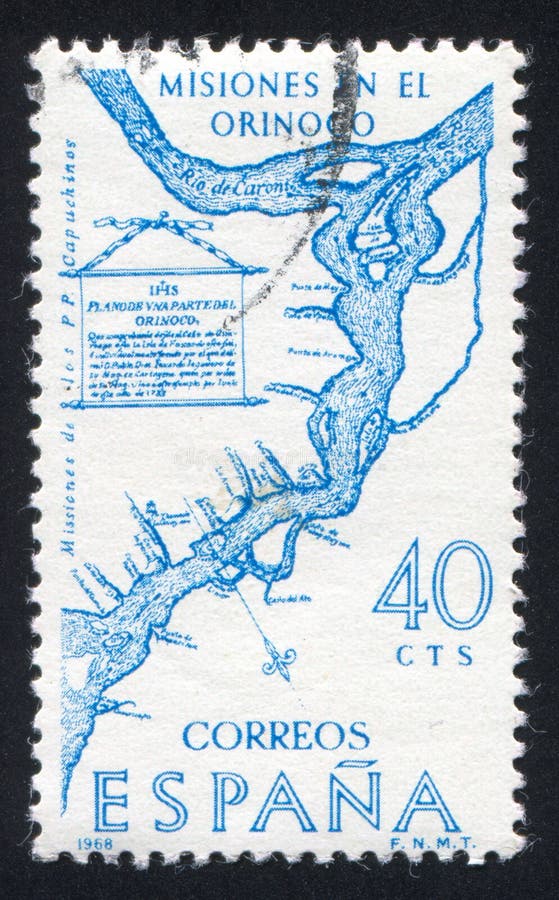 Map of Capuchin Missions Along Orinoco River Editorial Stock Image ...