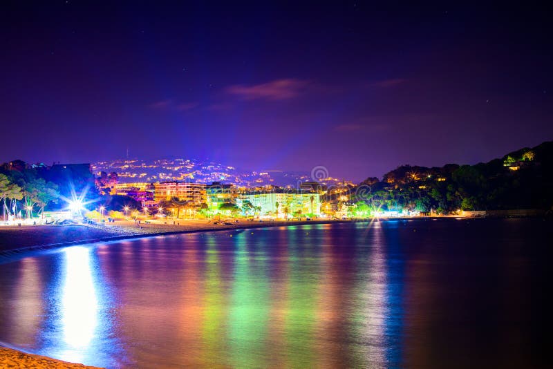 Spain coast stock photo. Image of lights, lloret, house - 39847152