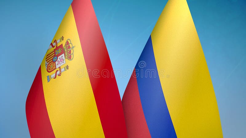 Spain and Colombia Two Flags Stock Illustration - Illustration of ...